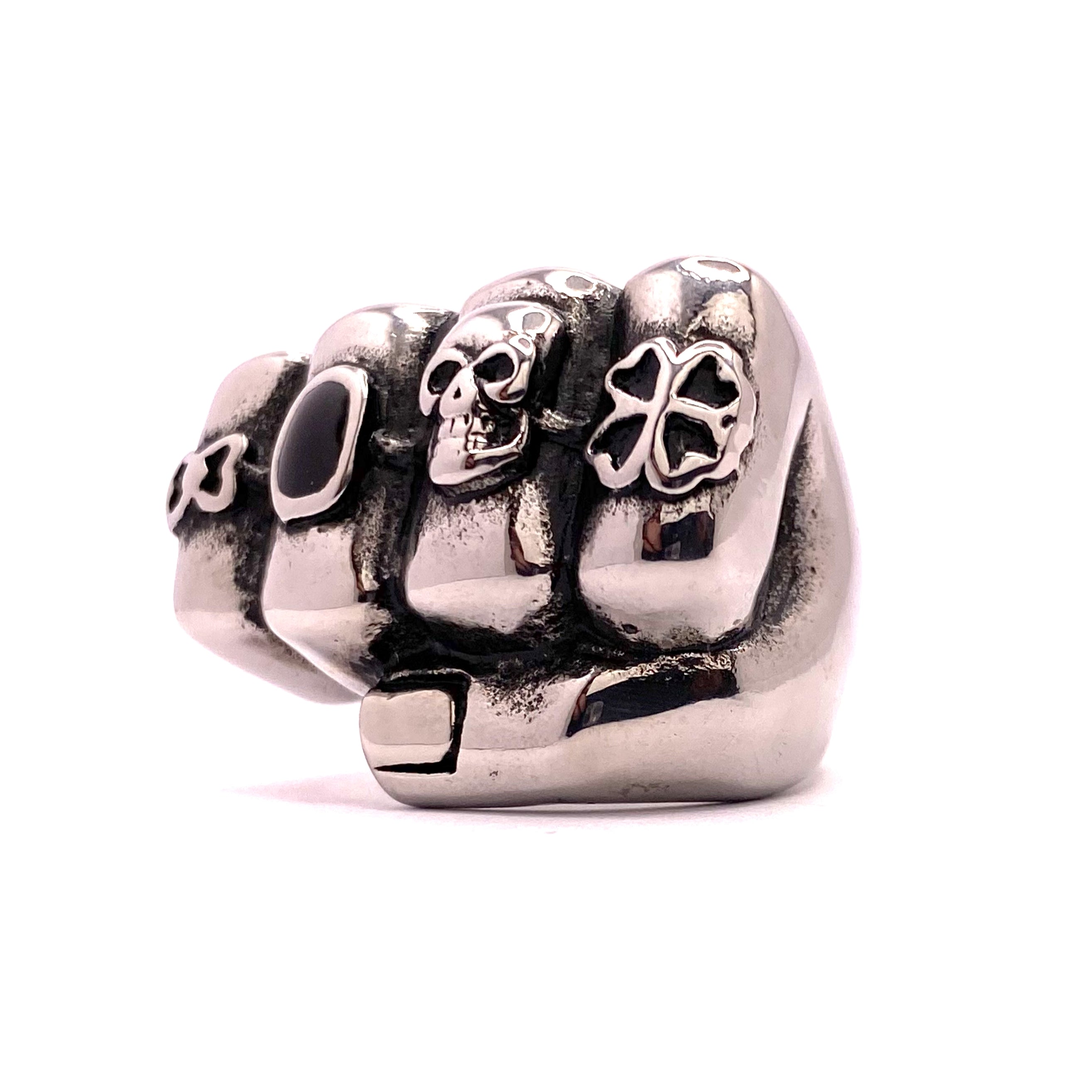 Faust Ring mit Totenkopf – Edelstahl Ring | Emporium Ring