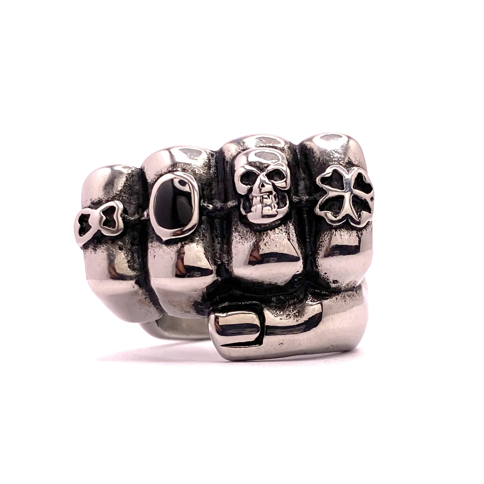 Faust Ring mit Totenkopf – Edelstahl Ring | Emporium Ring